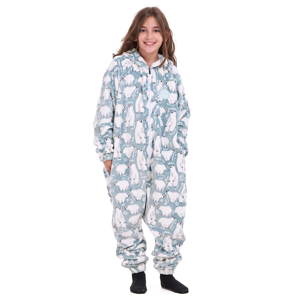 Snuggs Kids Blanket Onesie Petroleum Polar Bear – Snuggs Egypt