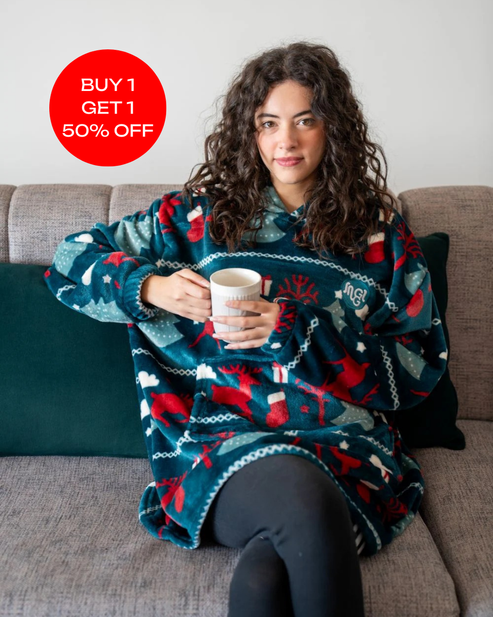 Snuggs Blanket Hoodie Teal Deer – Snuggs Egypt