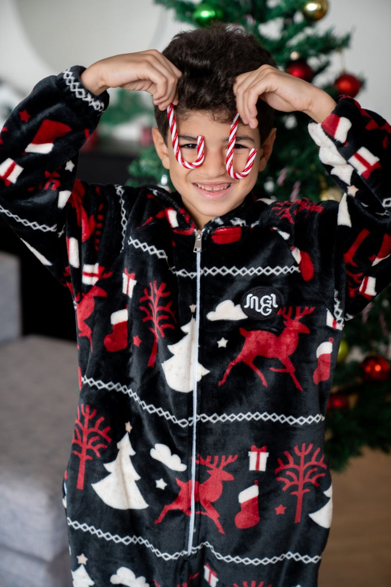 Snuggs Kids Blanket Onesie Black Deer – Snuggs Egypt