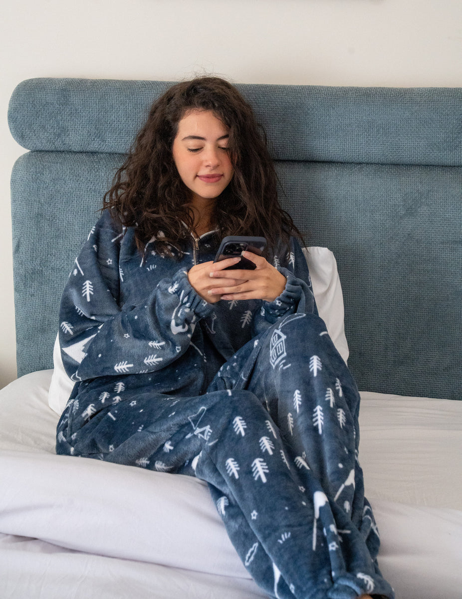 Snuggs Blanket Onesie Dark Blue Snow Mountains – Snuggs Egypt