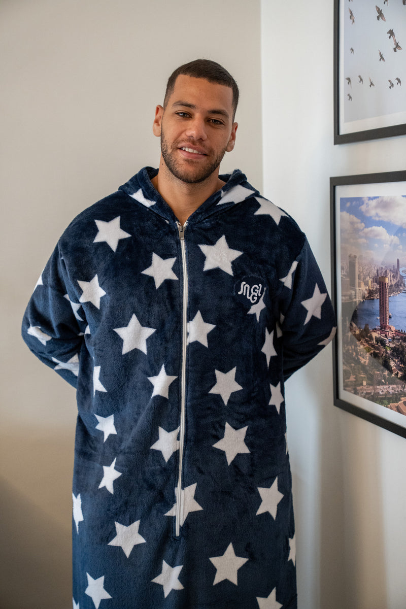 Snuggs Wearable Blanket Monk Dark Blue Stars – Snuggs Egypt