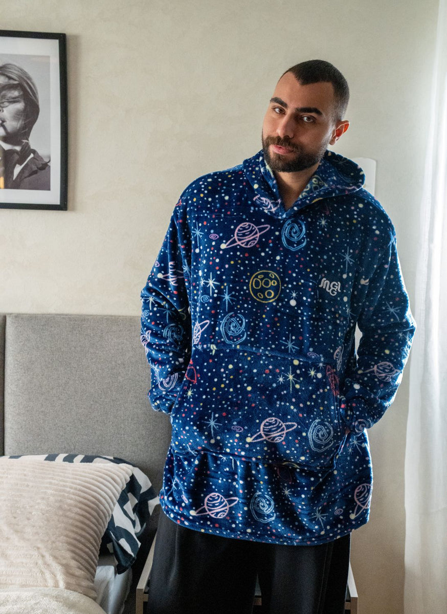 Snuggs Blanket Hoodie Dark Blue Space – Snuggs Egypt