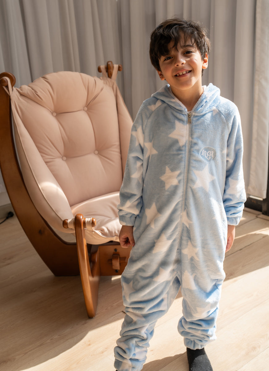 Snuggs Kids Blanket Onesie Stars Light Blue – Snuggs Egypt