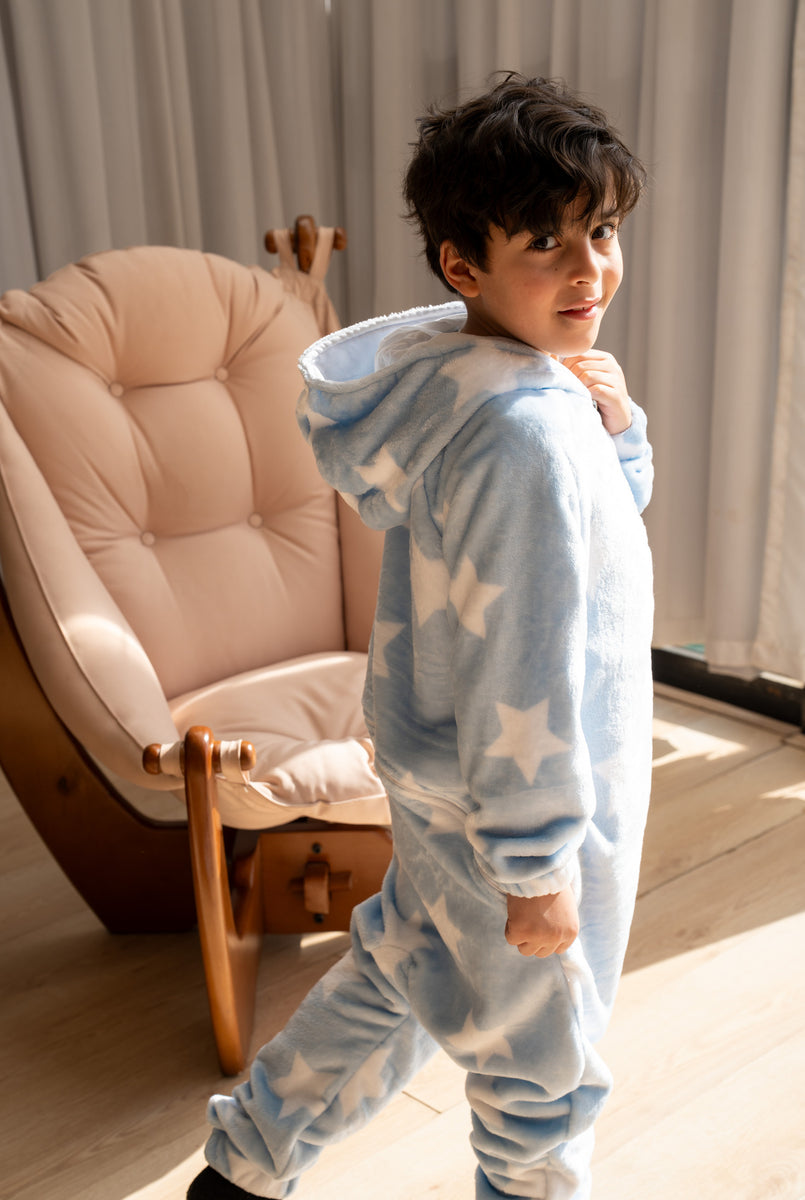 Snuggs Kids Blanket Onesie Stars Light Blue – Snuggs Egypt