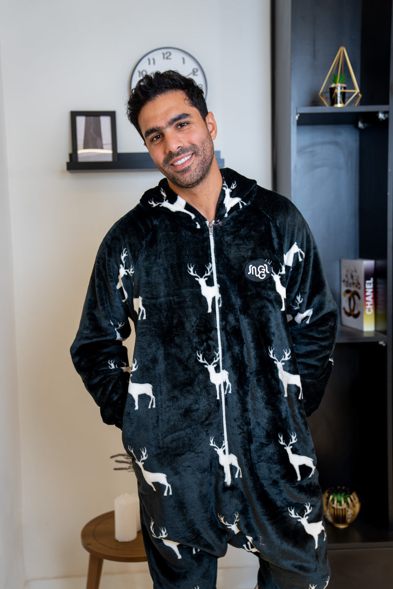 Snuggs Blanket Onesie Christmas Black Reindeer – Snuggs Egypt
