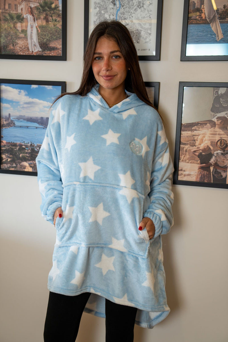 Snuggs Blanket Hoodie Stars Light Blue – Snuggs Egypt