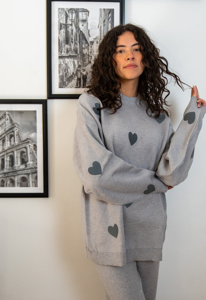 Snuggs women winter Knit pajama Grey – Snuggs Egypt