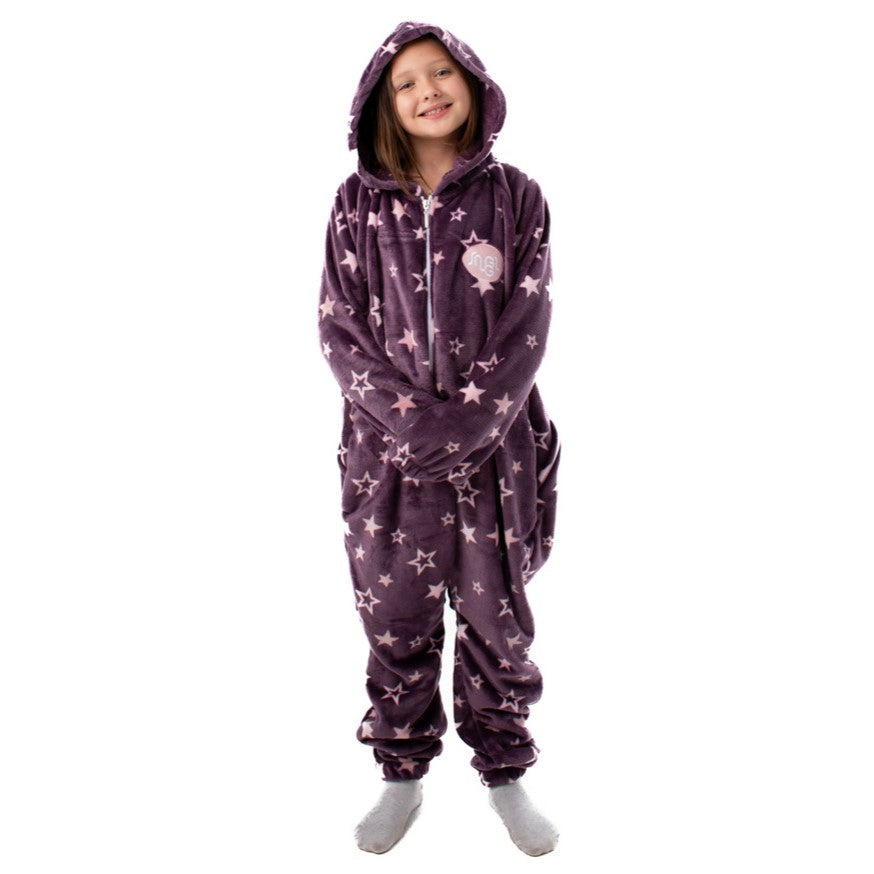 Snuggs Kids Blanket Onesie Purple stars Onesie – Snuggs Egypt