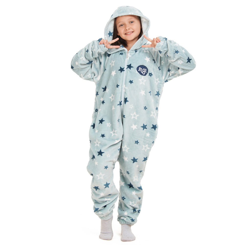Snuggs Kids Blanket Onesie Pastel Blue Stars – Snuggs Egypt