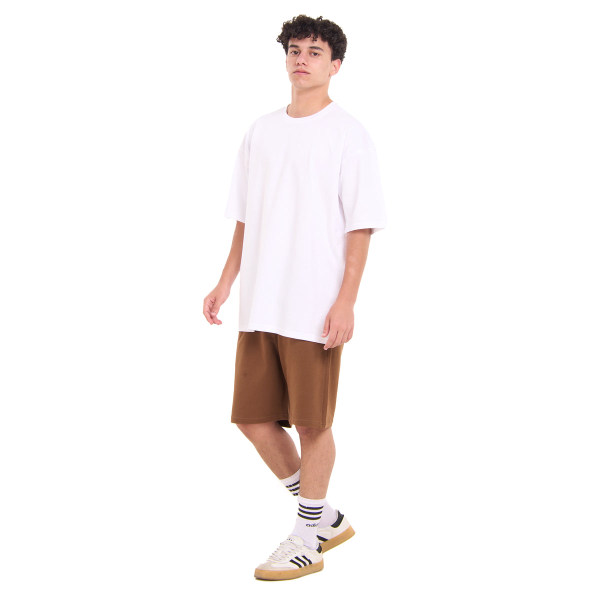 Snuggs oversized set Off White T-shirt + Brown Shorts – Snuggs Egypt