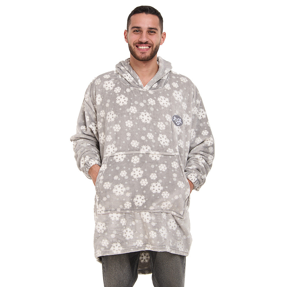Snuggs Blanket Hoodie Grey Snowflakes – Snuggs Egypt
