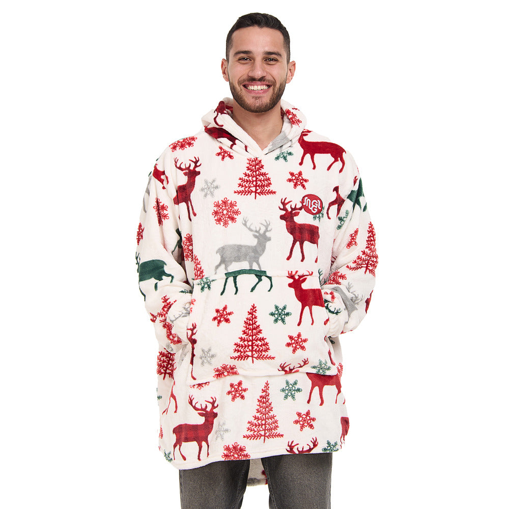 Snuggs Blanket Hoodie White Deer Christmas – Snuggs Egypt