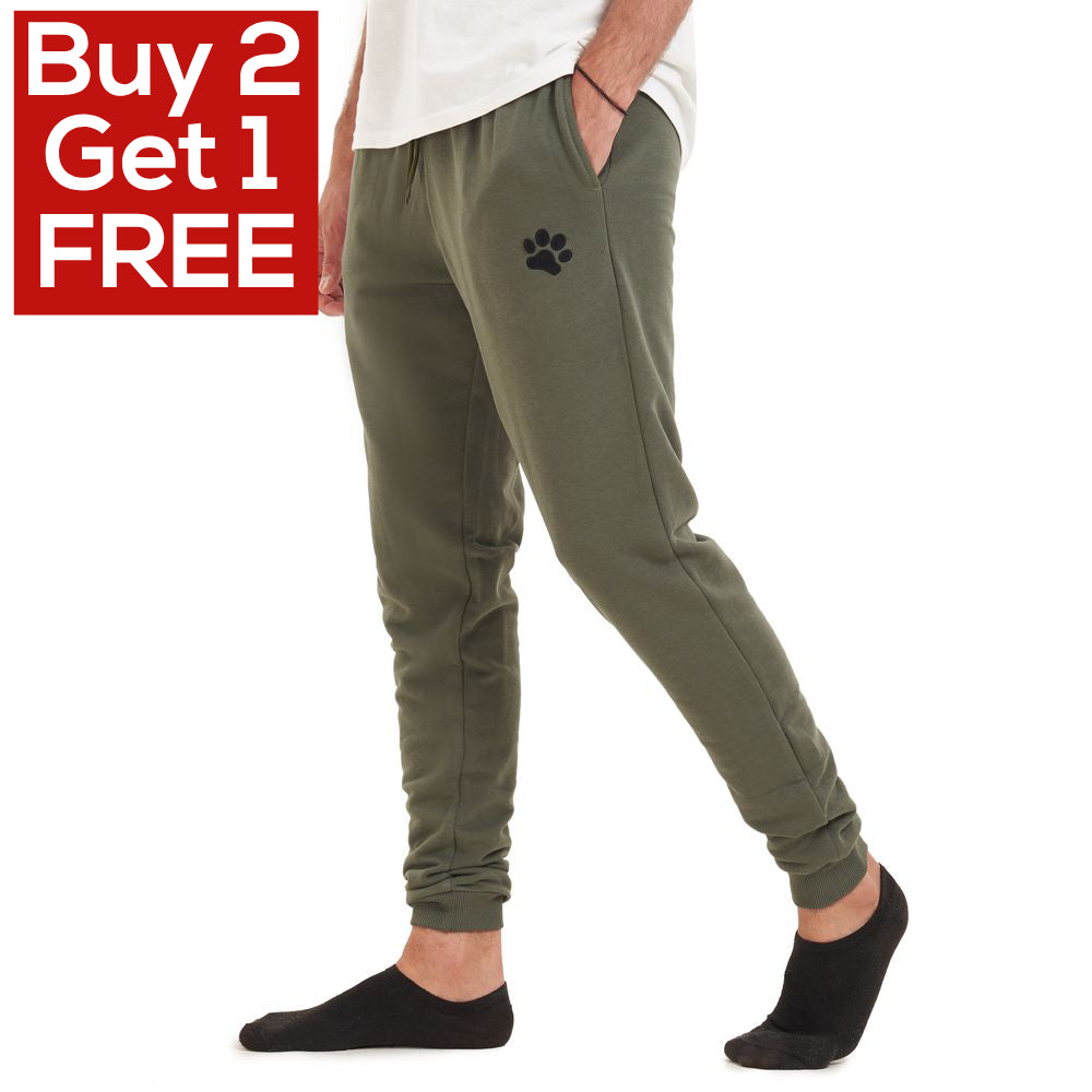 Men summer Sweatpants Dark green paws – Snuggs Egypt