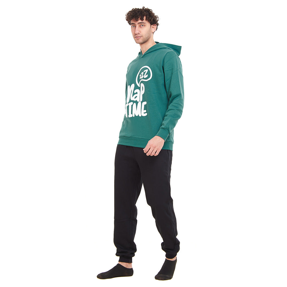Men Winter Pajama Set Nap Time Sweatshirt + Black Pants – Snuggs Egypt