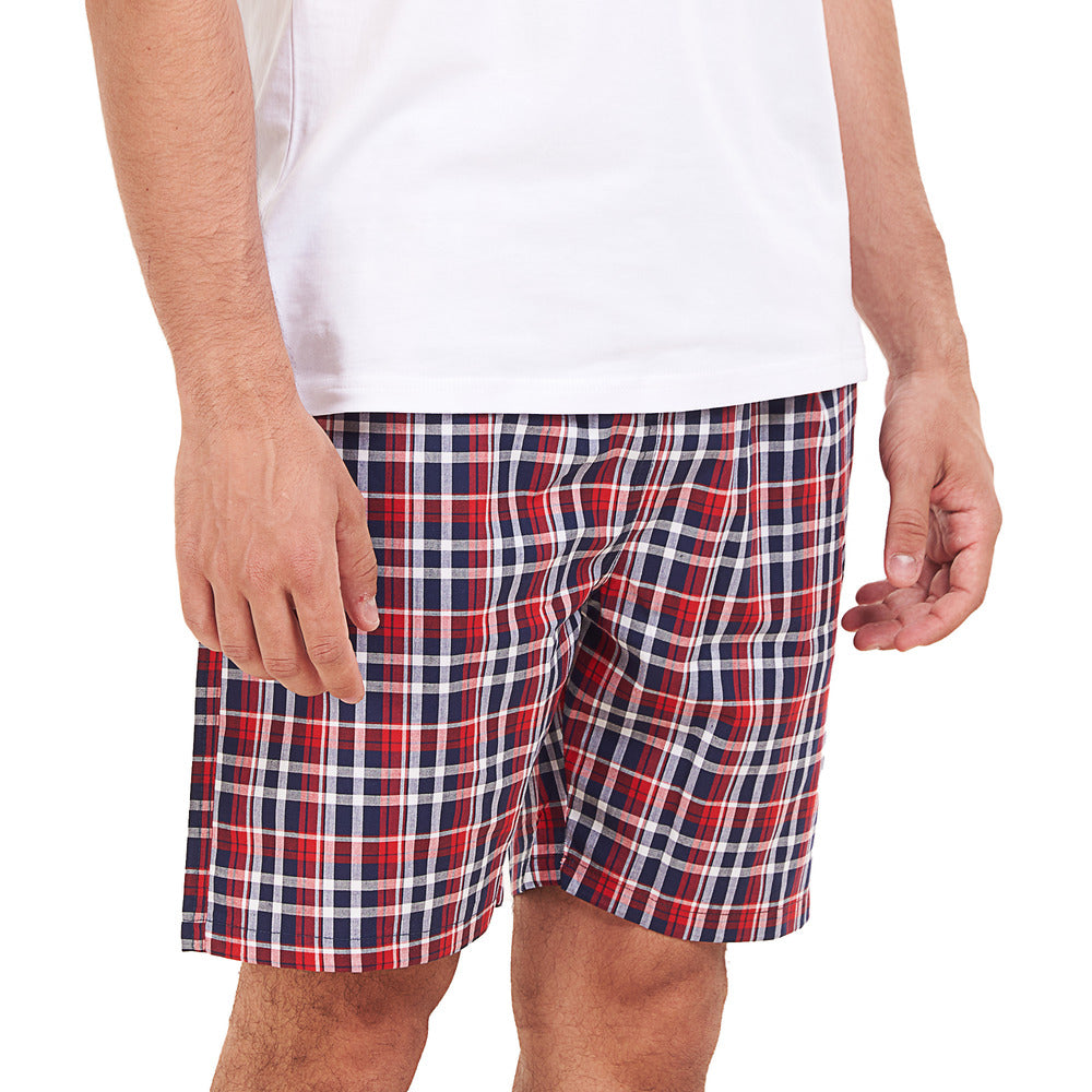 Men summer Dark Blue x Red Checkered shorts – Snuggs Egypt