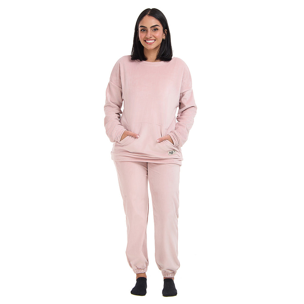 Snuggs women winter pajama Light Mauve Set – Snuggs Egypt