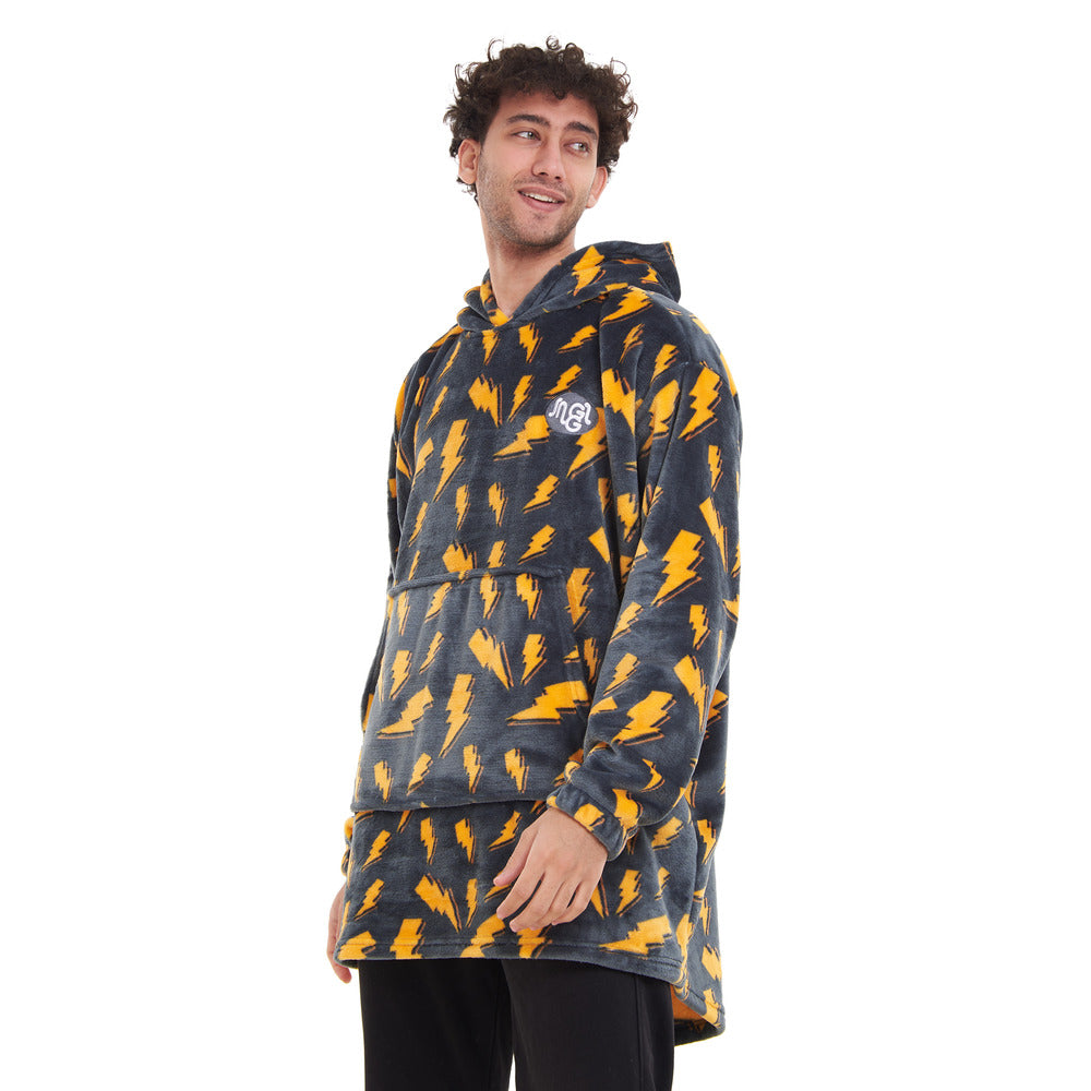 Snuggs Blanket Hoodie Dark Grey Bolt – Snuggs Egypt