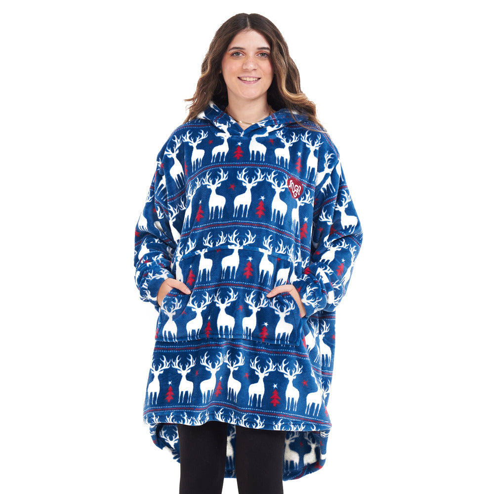 Snuggs Blanket Hoodie Dark blue Christmas – Snuggs Egypt