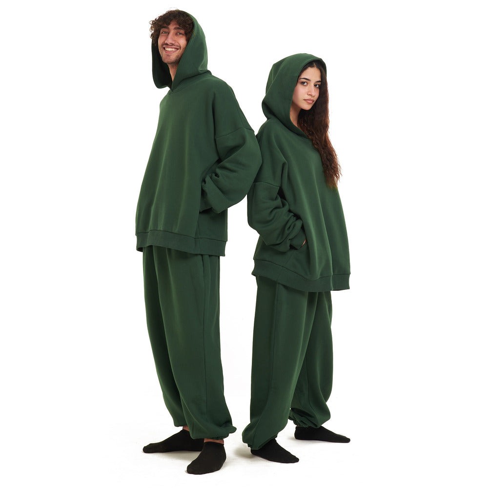 Snuggs oversized unisex hoodie set Dark Green – Snuggs Egypt